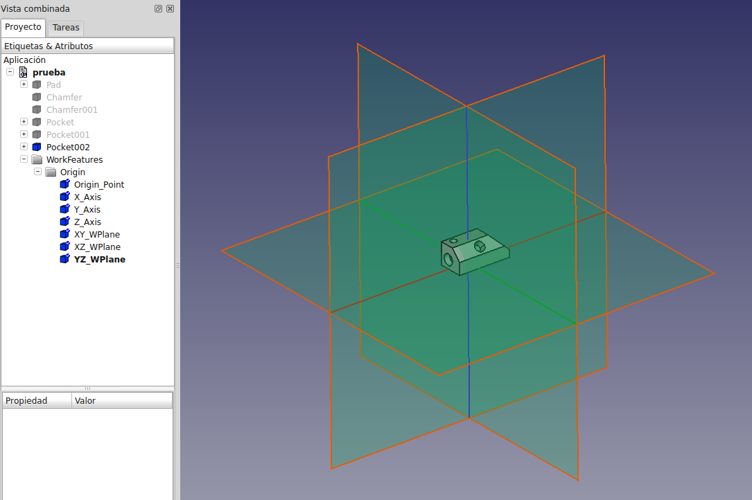 Linux for an engineer: FreeCAD: Work-Features, Origin