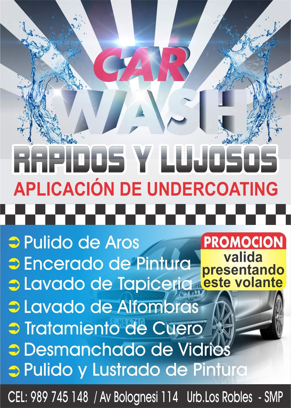 VOLANTES LAVADO DE AUTOS ~ VOLANTES PUBLICITARIOS LIMA
