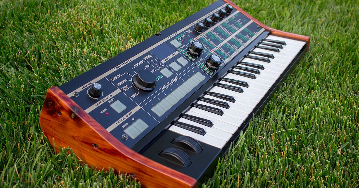 MATRIXSYNTH: CUSTOM Black Korg microKORG w/ Tilted Panel & Wood Sides