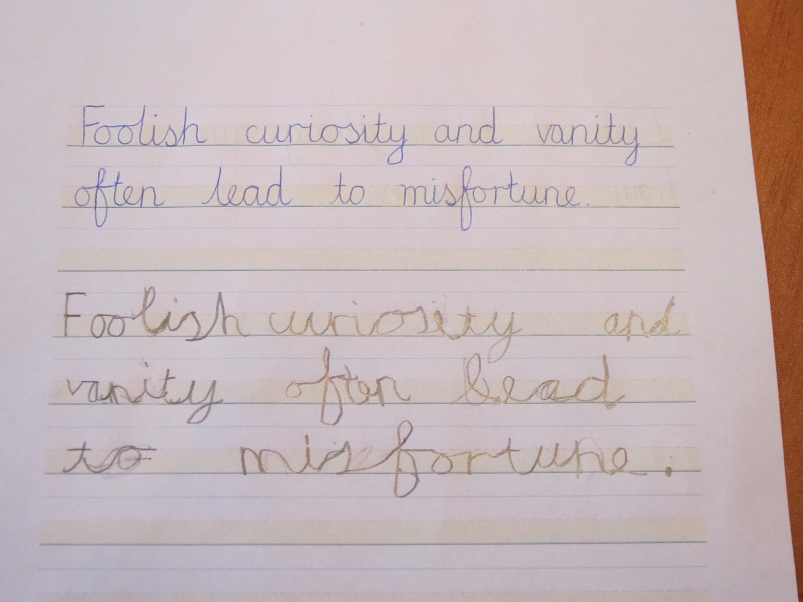 The Tiger Chronicle: Cursive handwriting