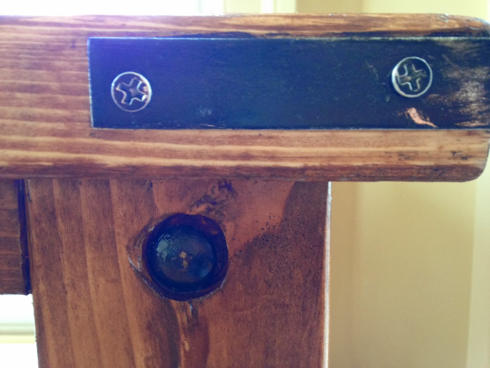 Lipstick and Sawdust: Rustic X Console Table with Distressed Hardware