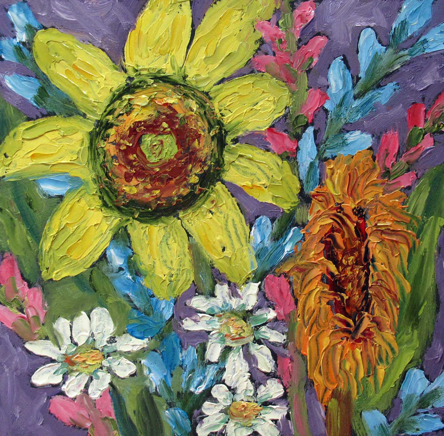 Daily Painters Of Colorado: Susan Spohn - Sunflower Bouquet 6