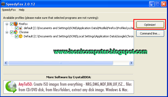 Meningkatkan Kecepatan Firefox, Chrome, Hanya 1 Klik Dengan SpeedyFox versi 2.0.12.85 - iSONI ...