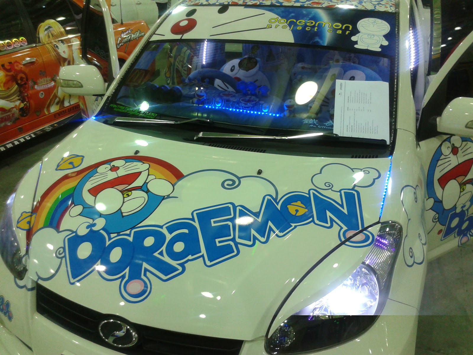 shine your car: DORAEMON dirving his car!!!!!