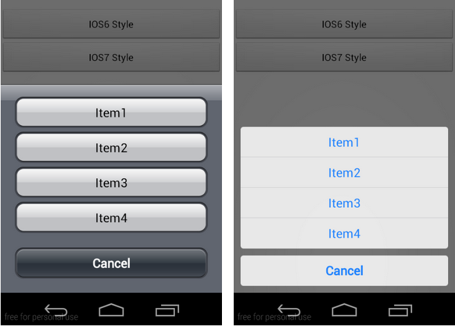 ActionSheet like IOS in Android |Android Tutorial Code