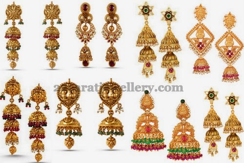 Gold Earrings Collection by Orra - Jewellery Designs