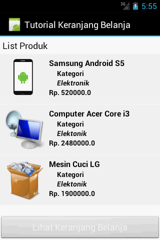 Learn Codingers: Tutorial Membuat Aplikasi Android Keranjang Belanja ( Shopping Cart )