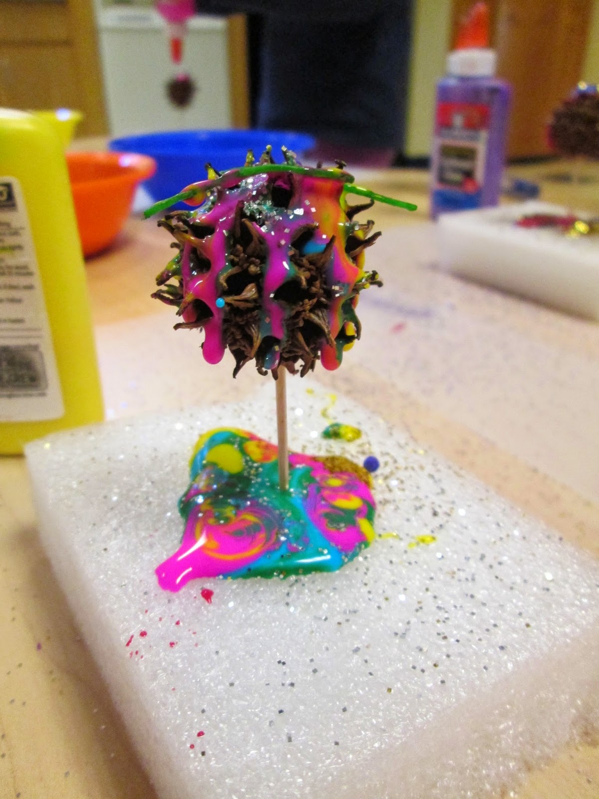 Sticky Paints, Small Hands: Spiky Ball Sculptures