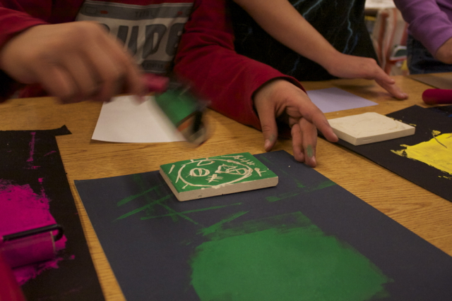 The Brashear Kids: Stamp Carving at New Artists