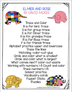 ELMER AND ROSE BOOK UNIT ~ Book Units by Lynn