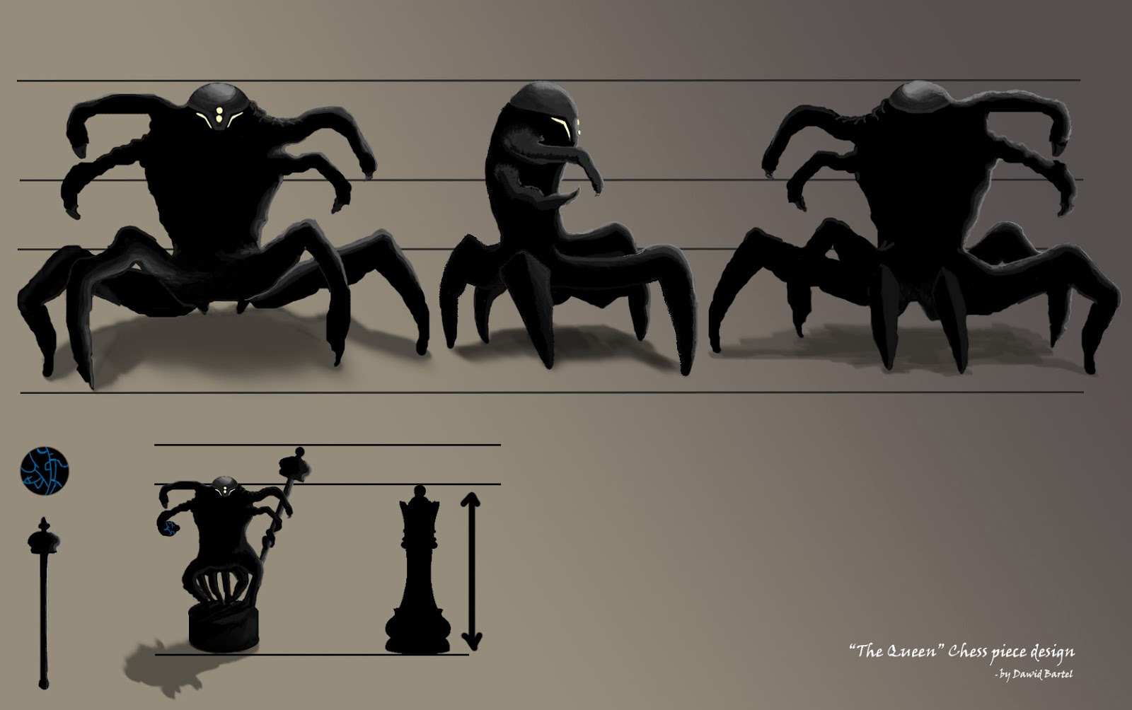 Art Portfolio: Concept Art - "Queen" chess piece design