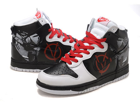 Horror Nike V for Vendetta High Men Shoes Cheap Black White Red ...