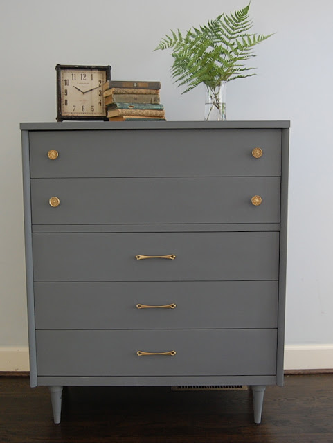 Atlanta Shabby Chic: Mid-Century Chest in Grey (SOLD)