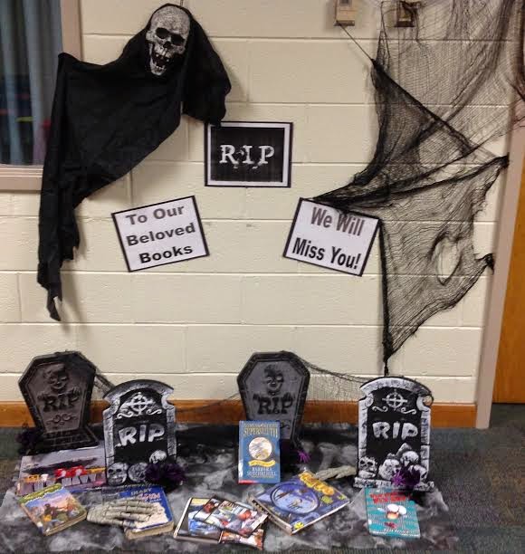 Library Displays: Book Graveyard
