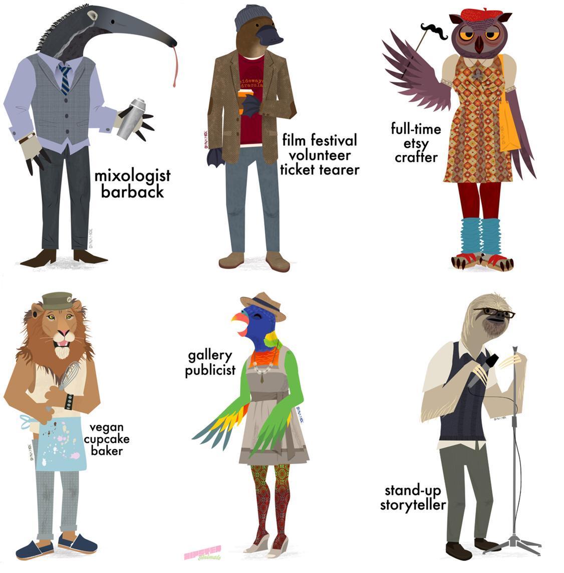 Cheeky and Chic: Hipster Animals