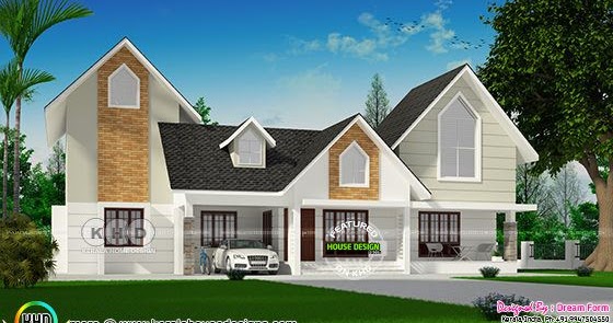 Awesome European style house 2205 sq-ft - Kerala Home Design and Floor ...