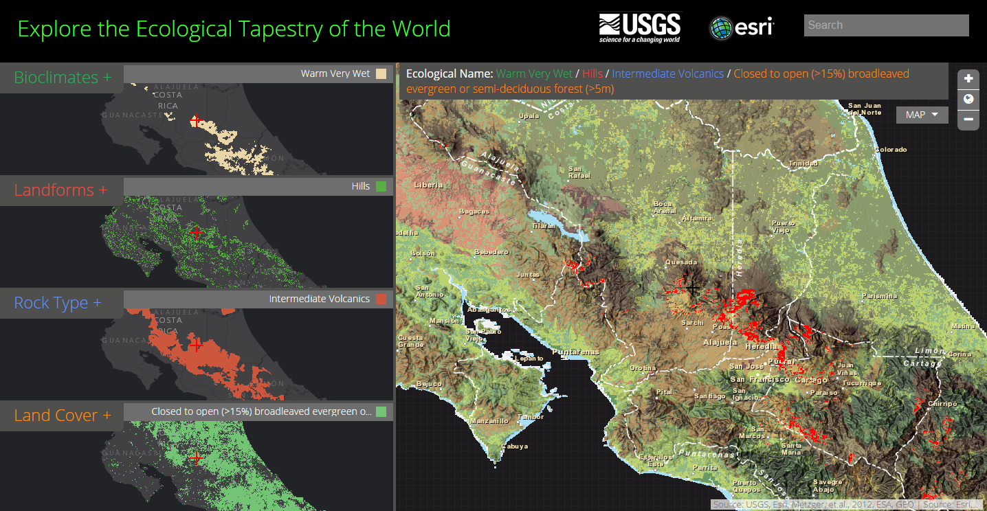 ePlantae: Ecological Land Units (ELUs) Map of the World. ESRI and USGS