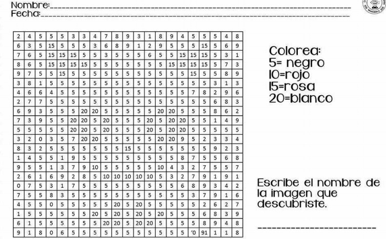 Fichas de Primaria: Descubre el dibujo