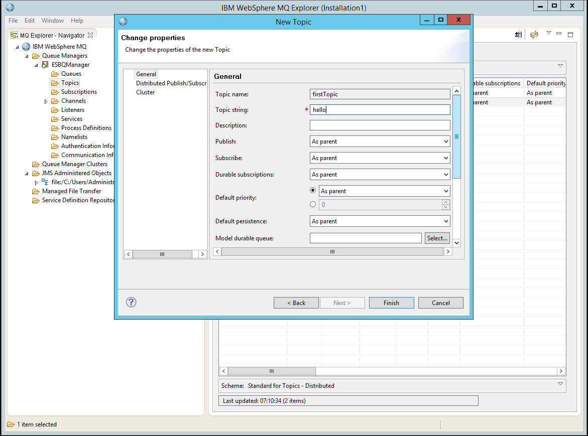 Let's begin...: [IBM MQ] Create a topic using IBM MQ