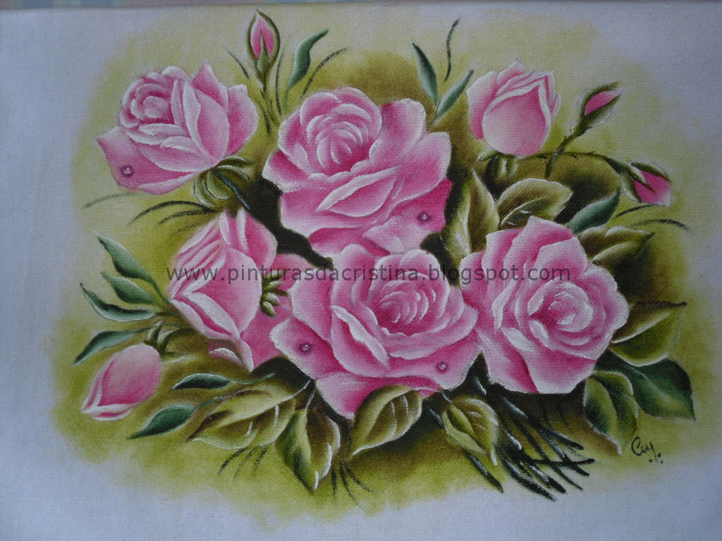 Pinturas da Cristina: PINTANDO ROSAS