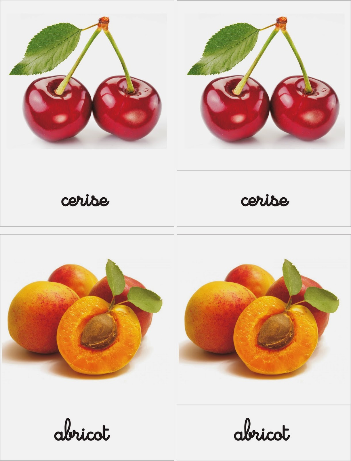 ma petite fabrique montessori: Cartes de nomenclature fruits d'été