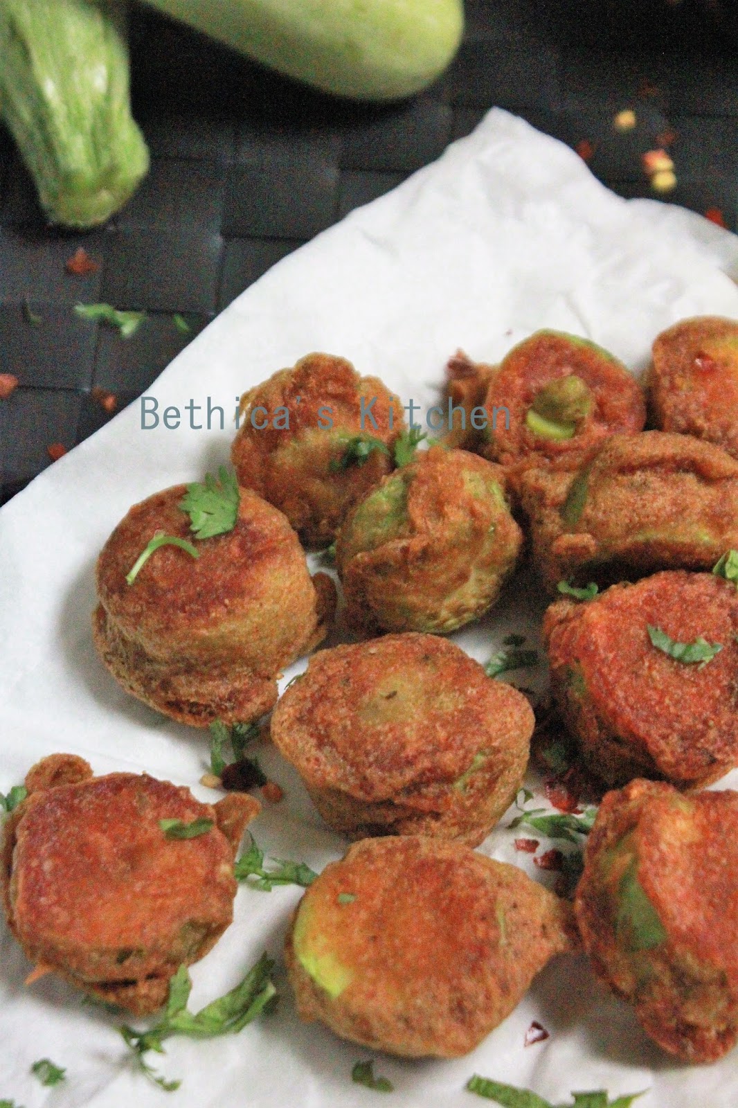 Bethica's Kitchen Flavours: Batter Fried Stuffed Baby Marrow