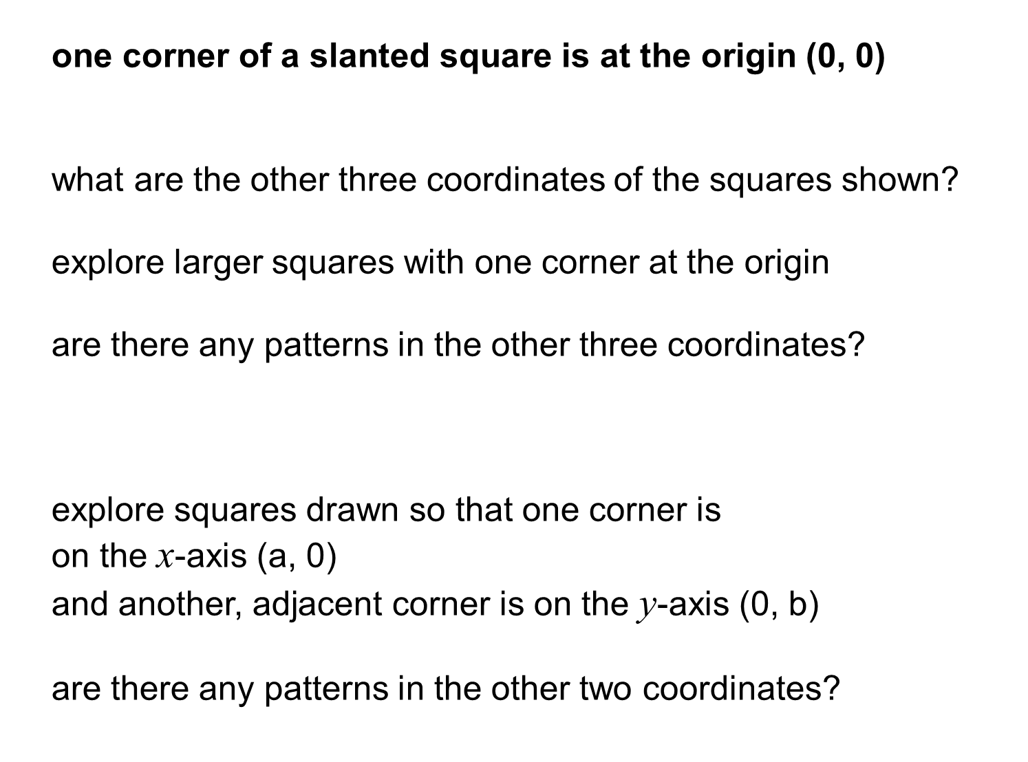 MEDIAN Don Steward mathematics teaching: slanted squares