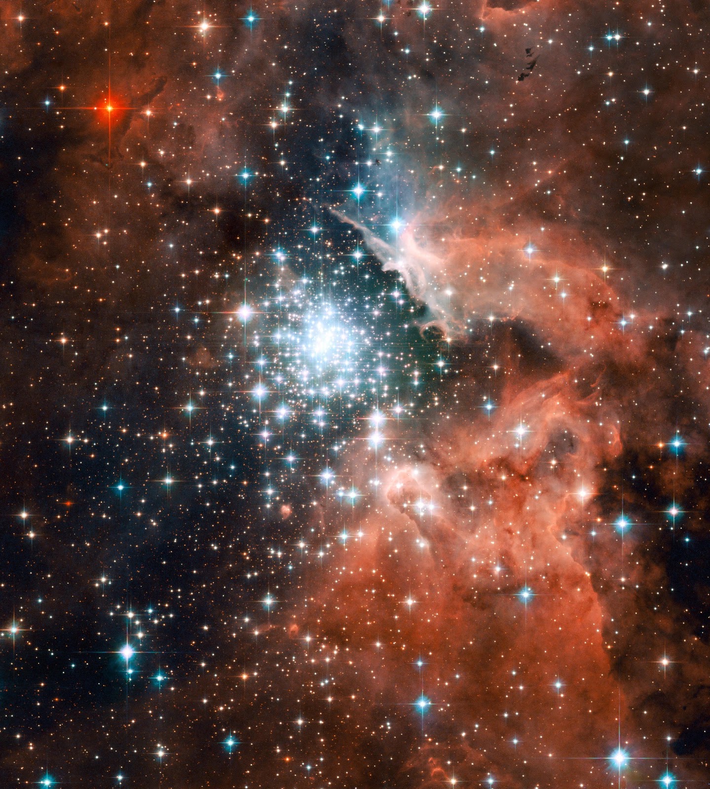 NGC 3603 Nebula, a giant HII region in the Carina spiral arm - Window ...
