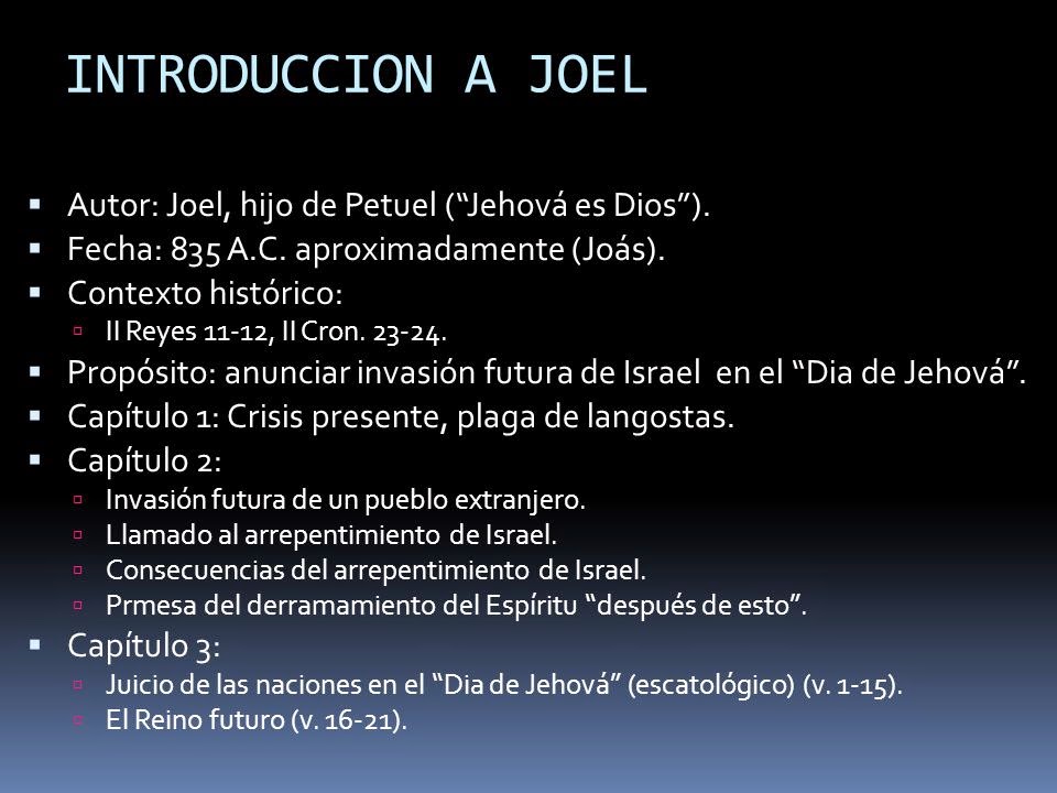 TEOLOGÍA DE MENOS A MAS: EL PROFETA JOEL