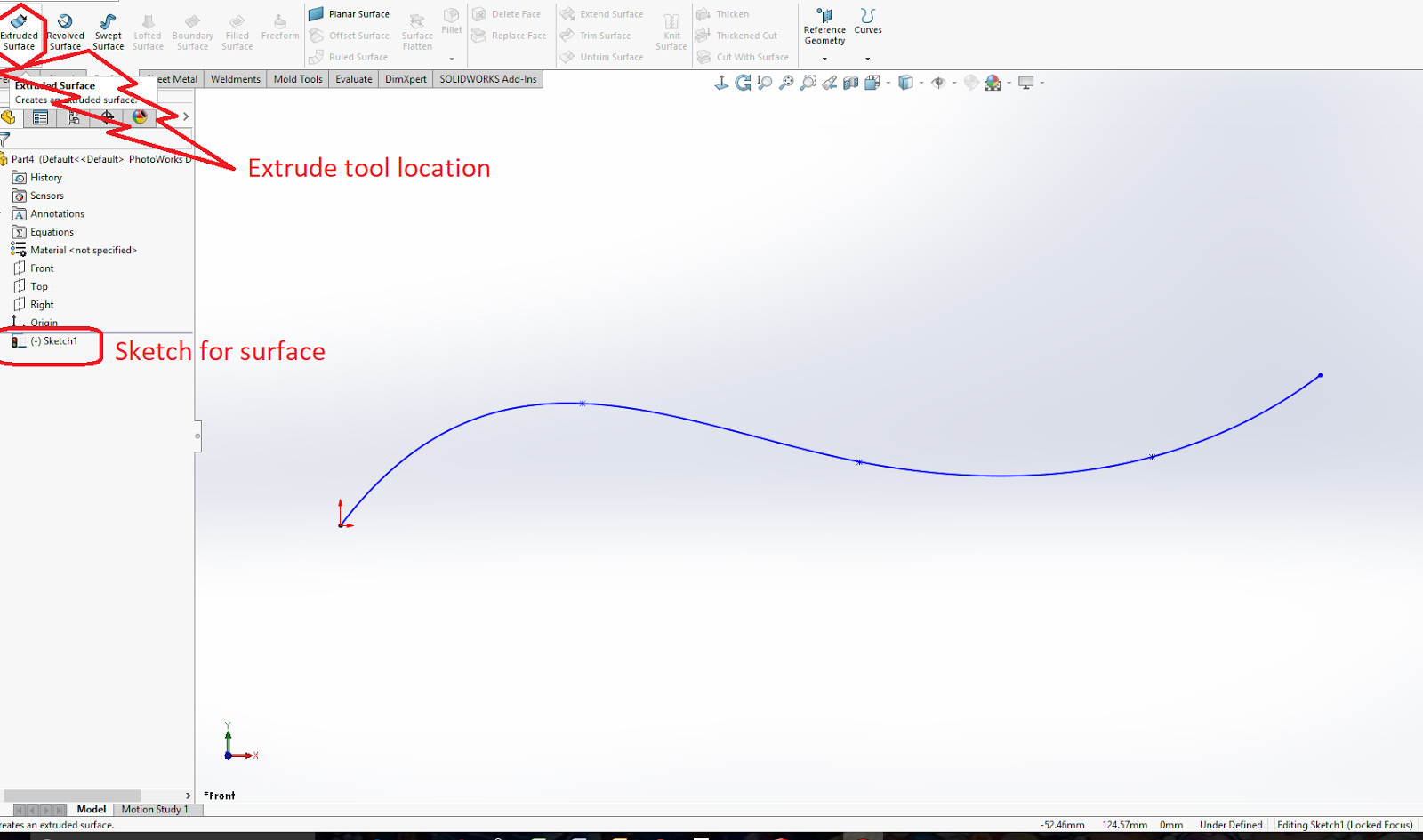 Design Tech Academy: Surface Extrude in Solidworks