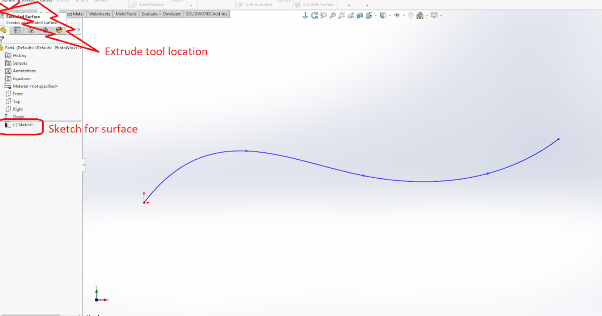 Design Tech Academy: Surface Extrude in Solidworks