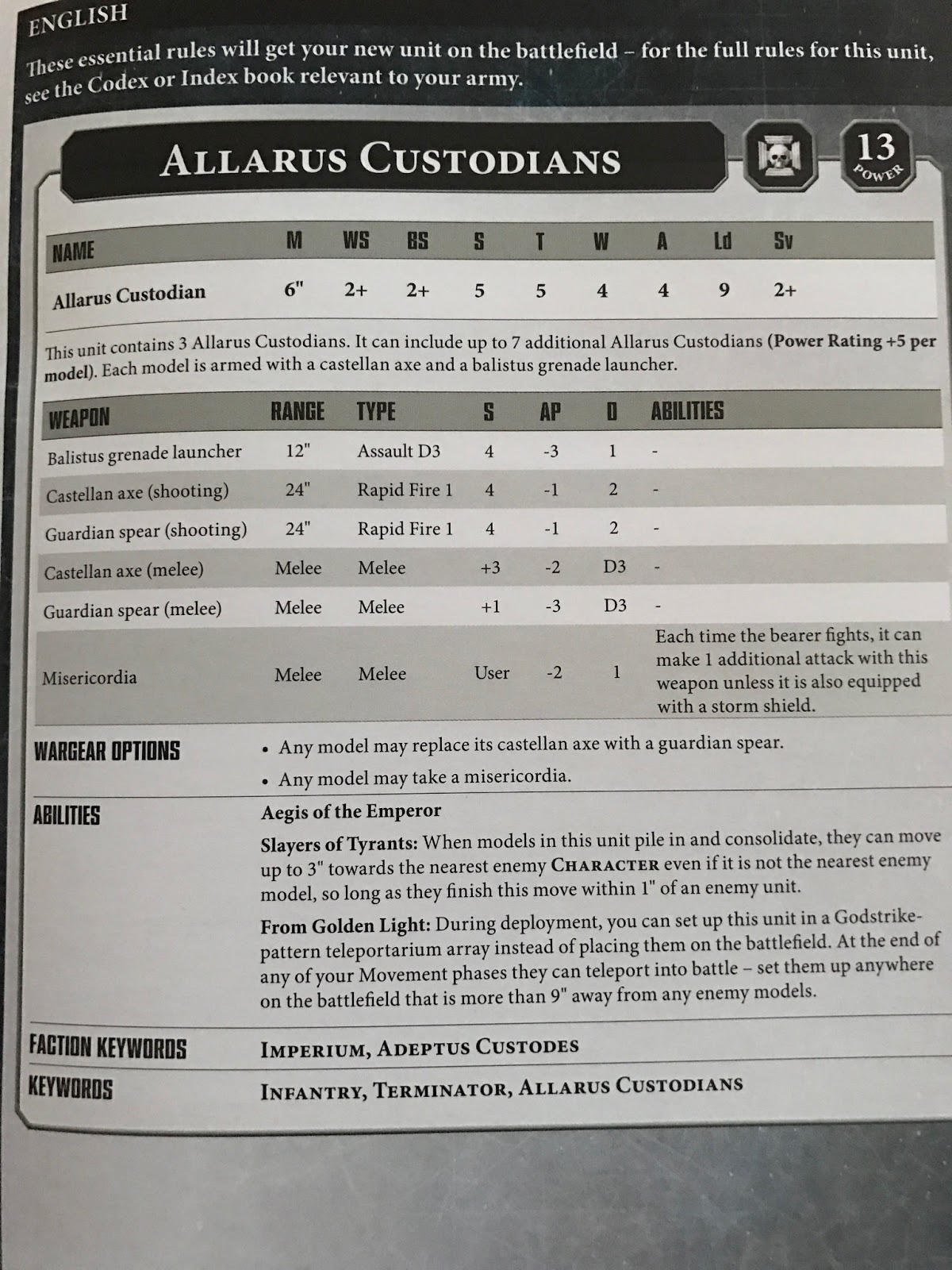 Allarus Custodian Rules and Sprue Pics + More - Faeit 212