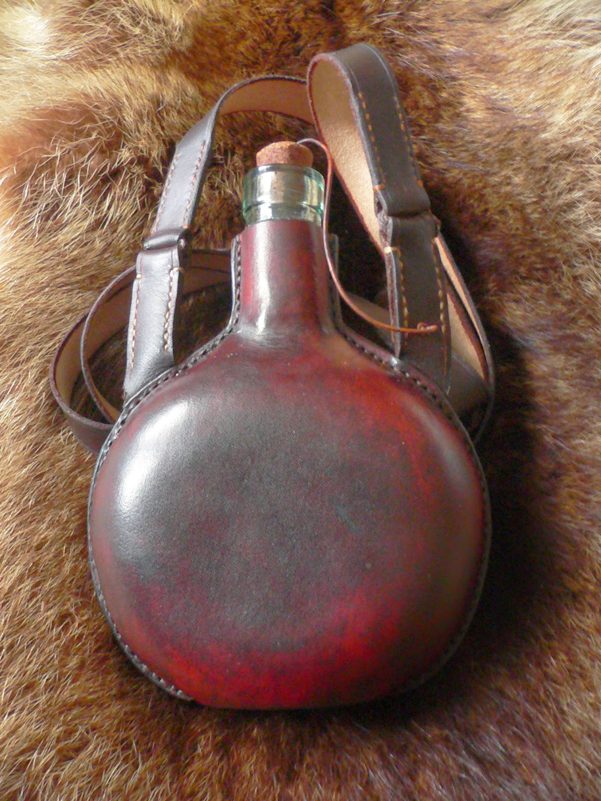 Leather from the Past: Leather Covered Water Bottle