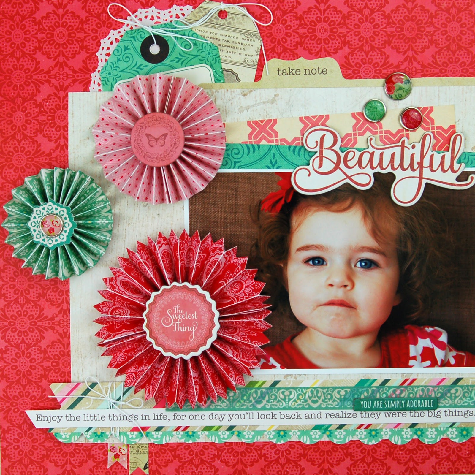 "Beautiful" Scrapbooking Layout | Jen Gallacher