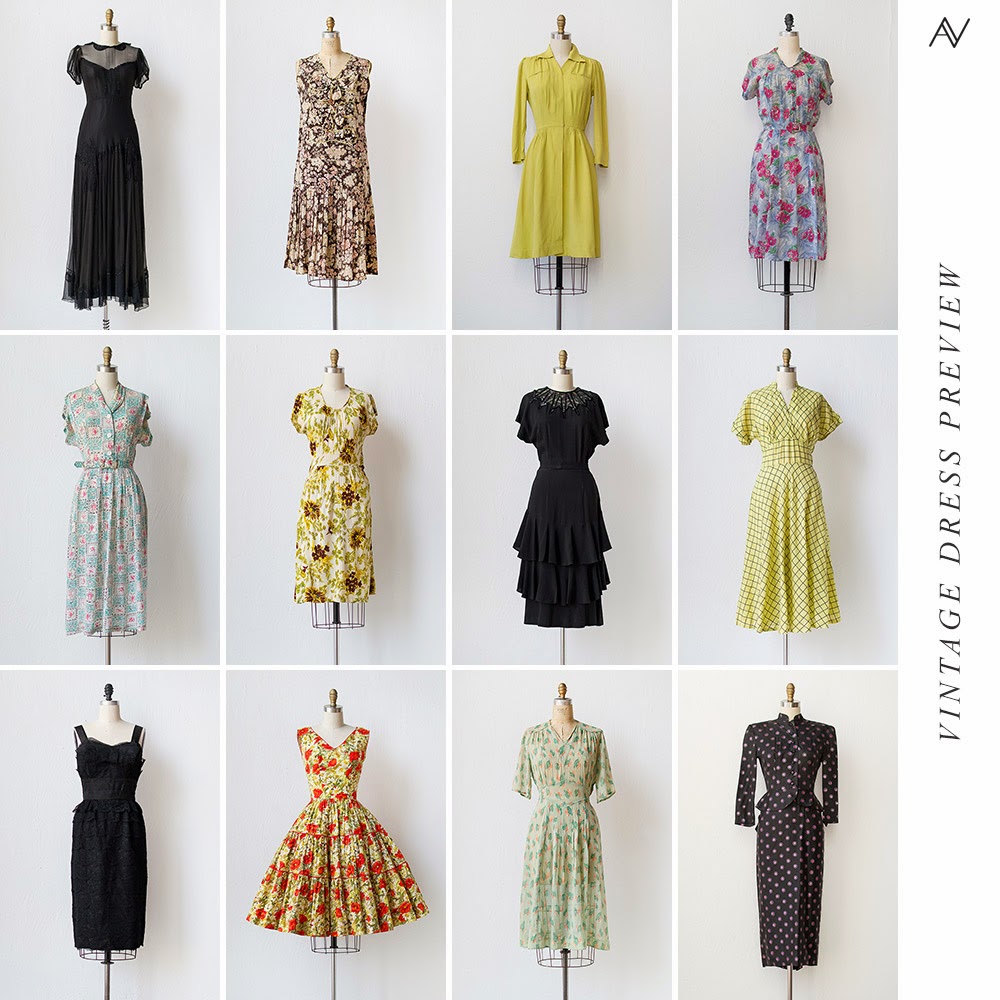 ADORED VINTAGE: Vintage Dresses Preview: So Many Frocks!