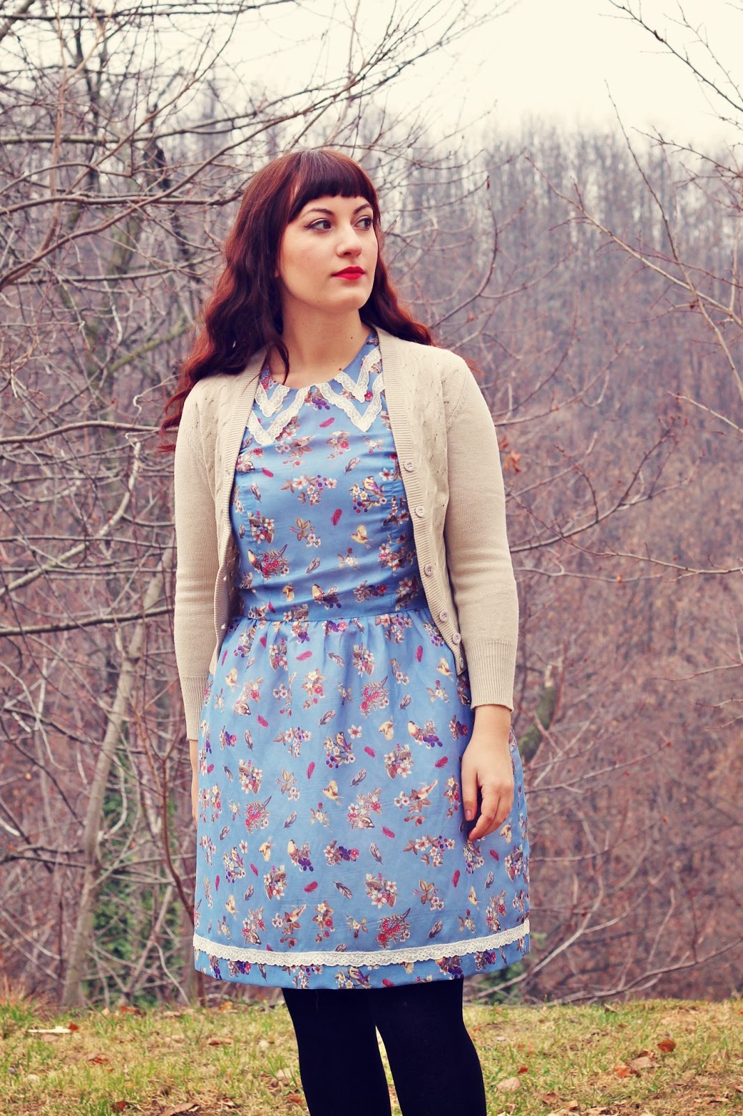 Watch This Lace - Anna's beautiful bird dress - A Stitching Odyssey