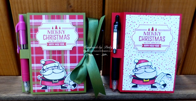 Pinky's World Stamping Projects: Christmas sticky note pads
