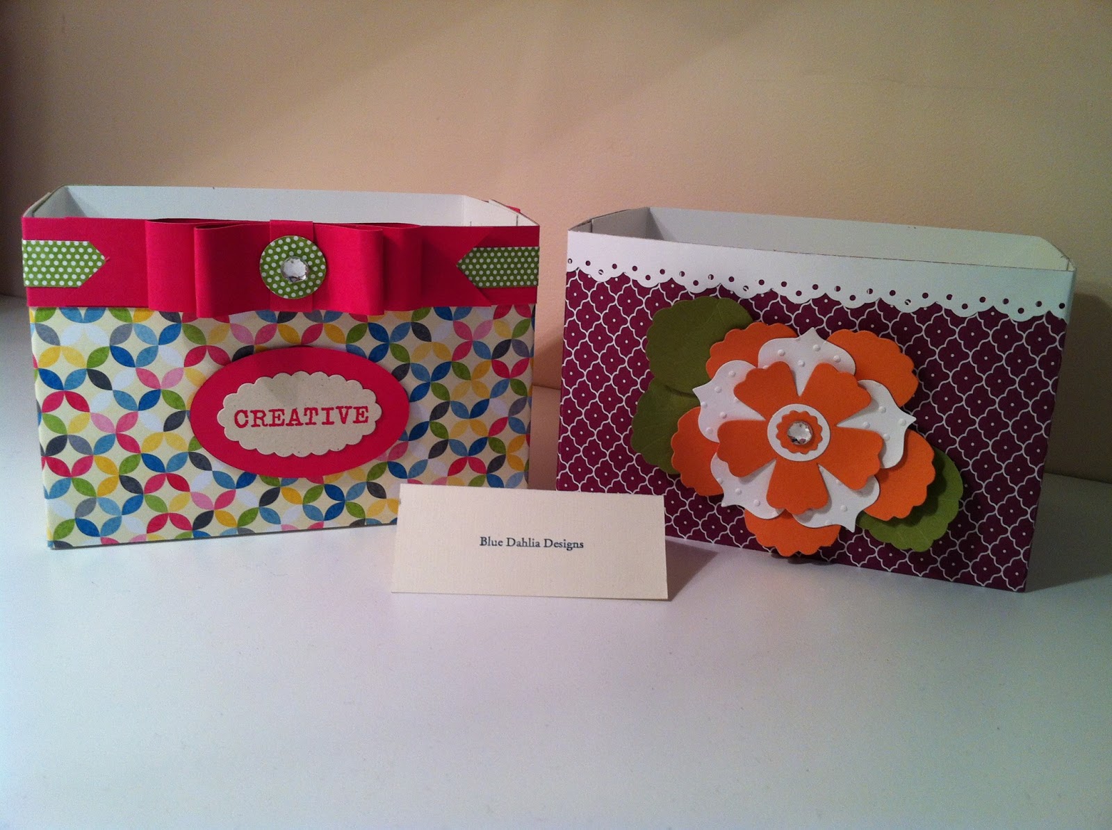 Blue Dahlia Designs: Pretty Boxes from Recycled DSP Cardboard