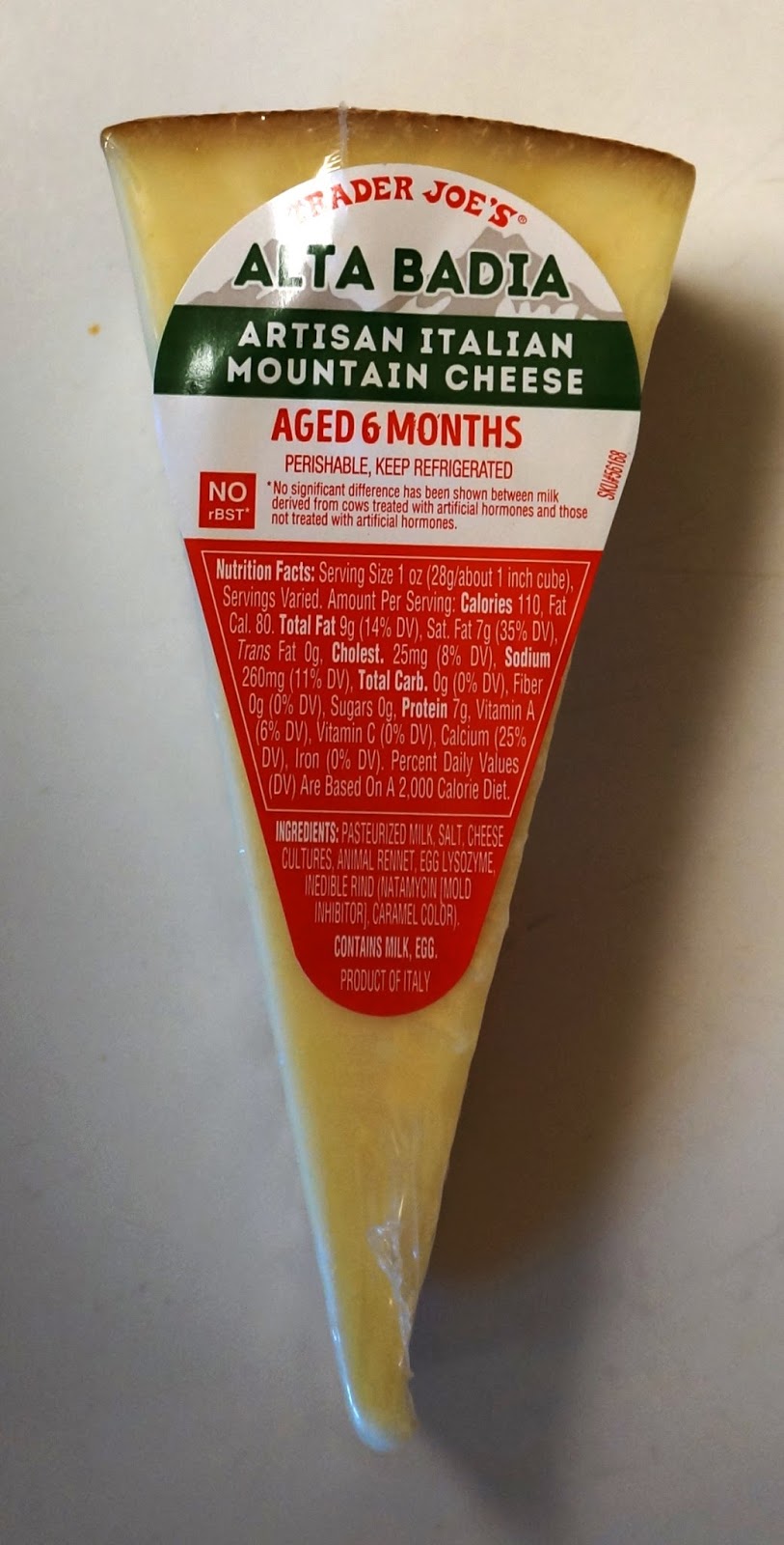 Exploring Trader Joe's: Trader Joe's Alta Badia Cheese
