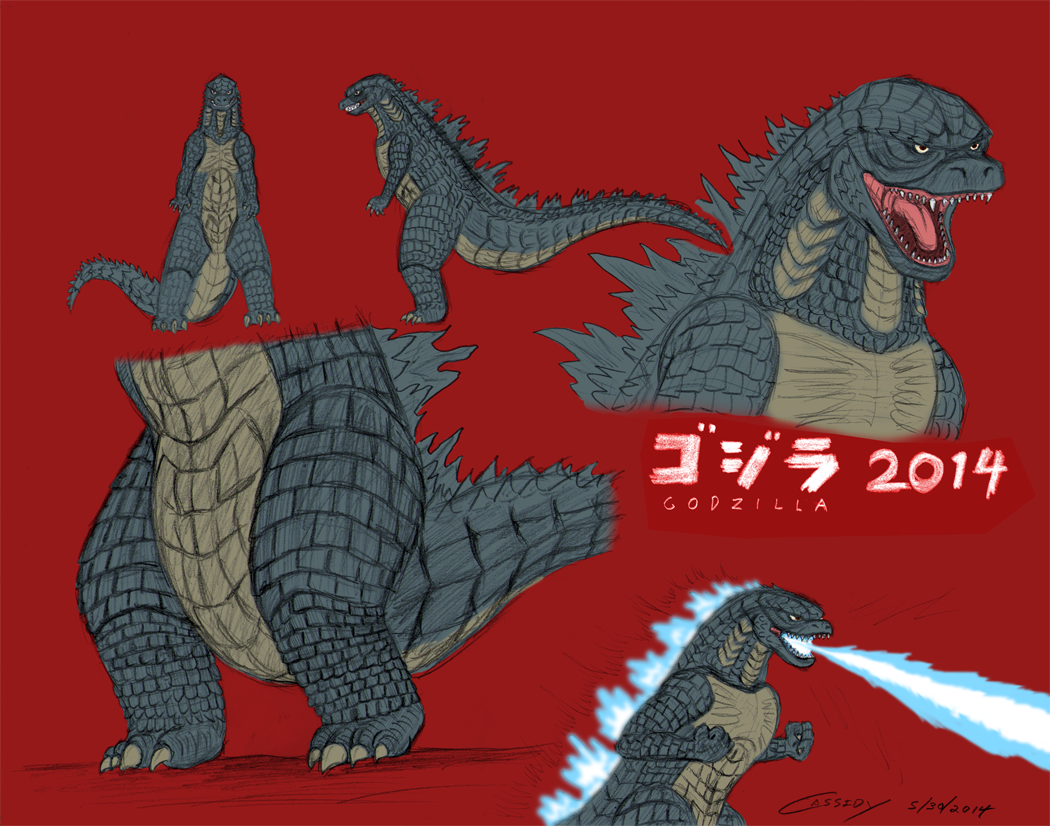 The Official Ryusei Works Art Blog: Godzilla 2014 Pencil Sketch 01
