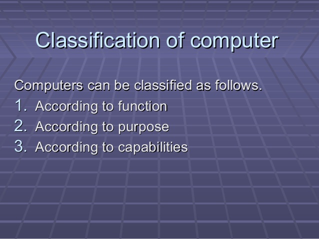 computers: Classification of computers