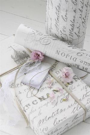 French Script Wrapping Paper