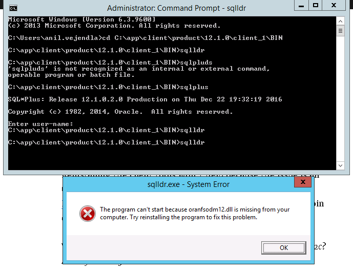 oracle 12c sqlldr error in windows oranfsodm12.dll missing oracle 12c sqlldr error in windows oranfsodm12.dll missing