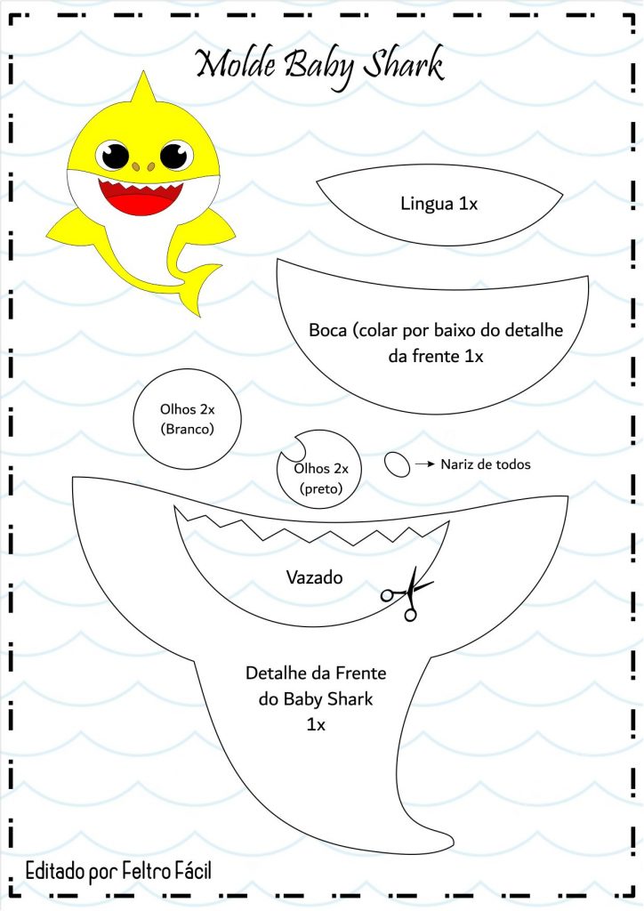 Eu Amo Artesanato: Baby Shark e Sua Turma com Moldes