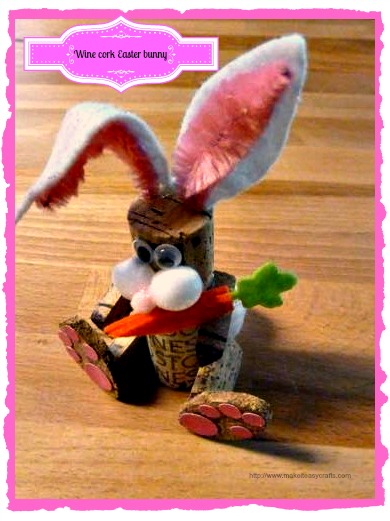Make it easy crafts: How to make an adorable wine cork Easter bunny
