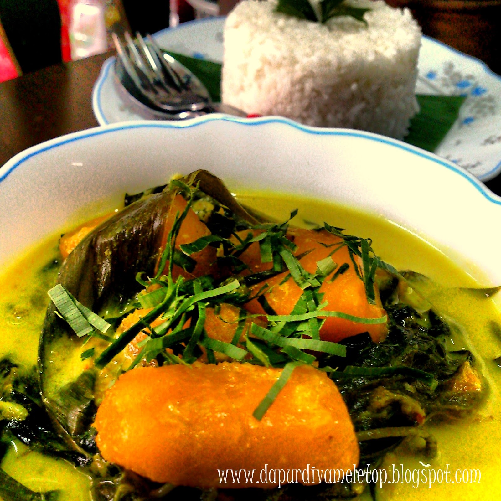 DAPUR DIVA MELETOP: Resepi : Gulai Labu Dengan Pucuk Ubi Keriting