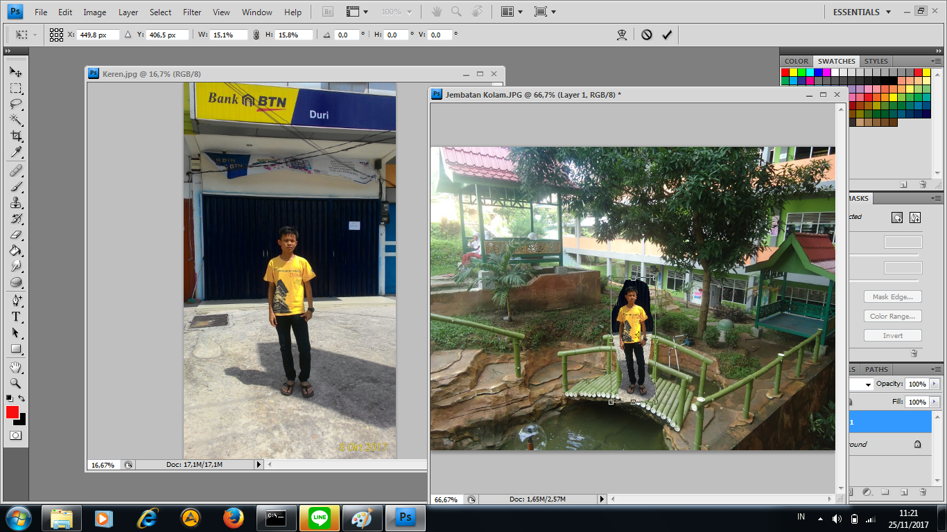 Tutorial Menggabungkan 2 gambar di photoshop CS4