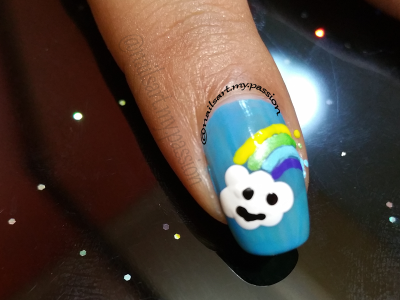 Nail Art My Passion: Tutorial 2: Blue Summertime Rainbow Nails
