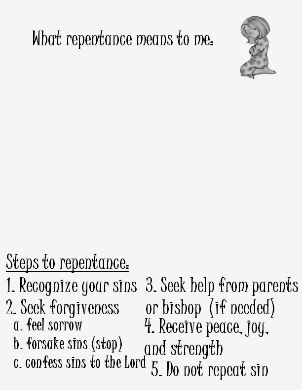 Wayward Girls' Crafts: Activity Days - Lesson on Repentance