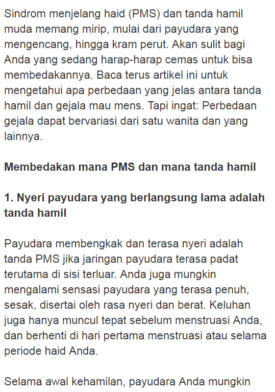 7 Cara Membedakan Gejala Hamil atau Gejala Mau Haid - Momong Anak